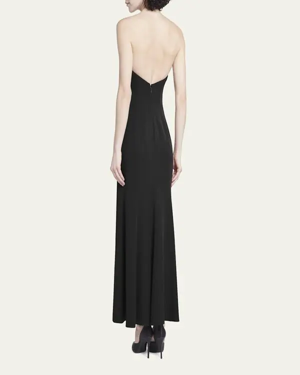 Giorgio Armani Strapless Plisse Gown