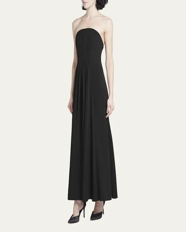 Giorgio Armani Strapless Plisse Gown