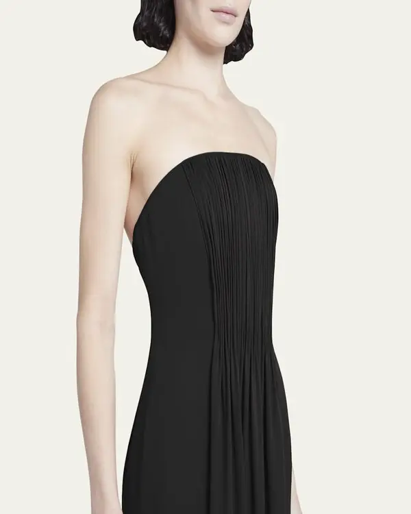 Giorgio Armani Strapless Plisse Gown