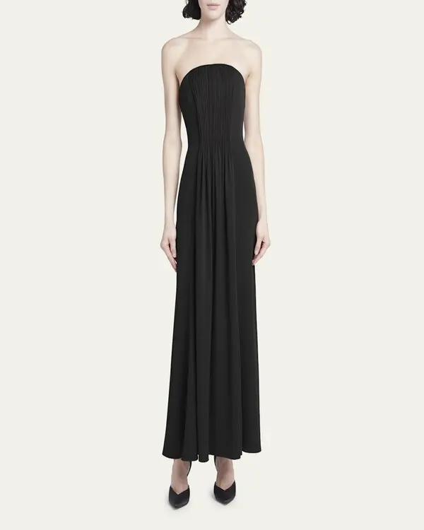 Giorgio Armani Strapless Plisse Gown