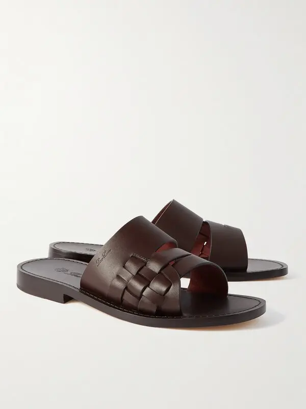Loro Piana Sea-pacific Walk Braided Leather Slides