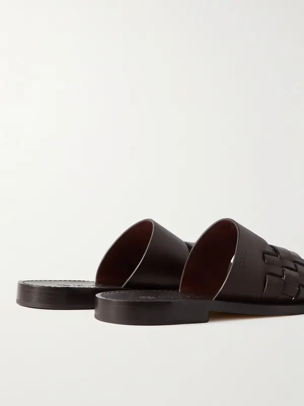 Loro Piana Sea-pacific Walk Braided Leather Slides