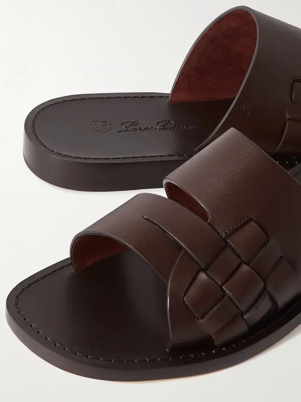 Loro Piana Sea-pacific Walk Braided Leather Slides