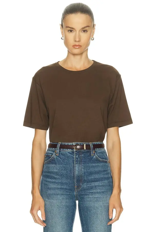 Khaite Mae Short Sleeve Tee - Bark