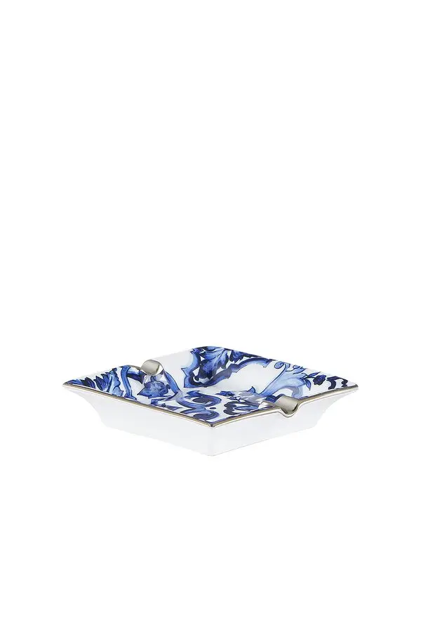 DOLCE & GABBANA CASA Mediterraneo Square Ashtray In Blue
