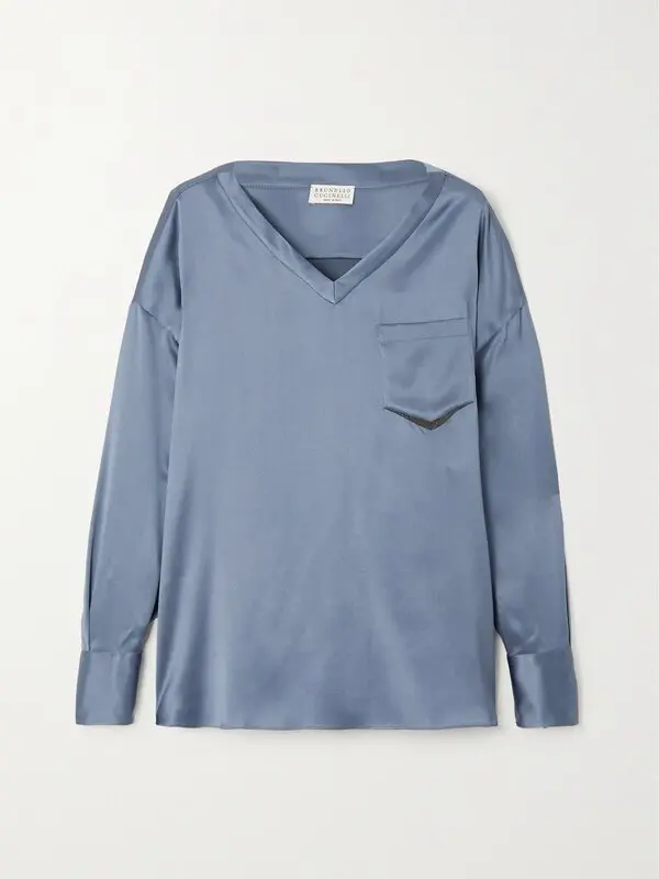 Brunello Cucinelli Stretch-silk Satin Top