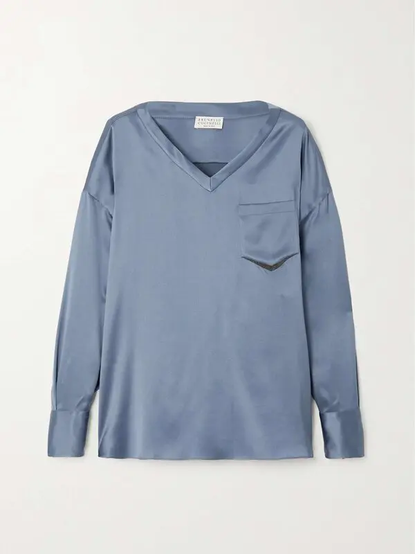 Brunello Cucinelli Stretch-silk Satin Top