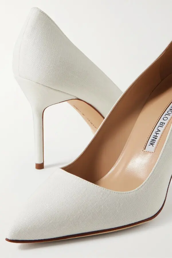 Manolo Blahnik Bb 90 Linen Pumps