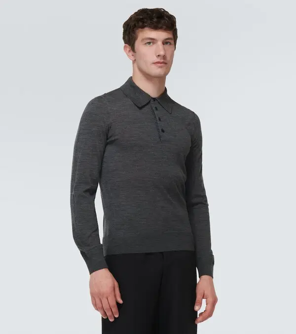 TOM FORD Wool Polo Shirt - Grey