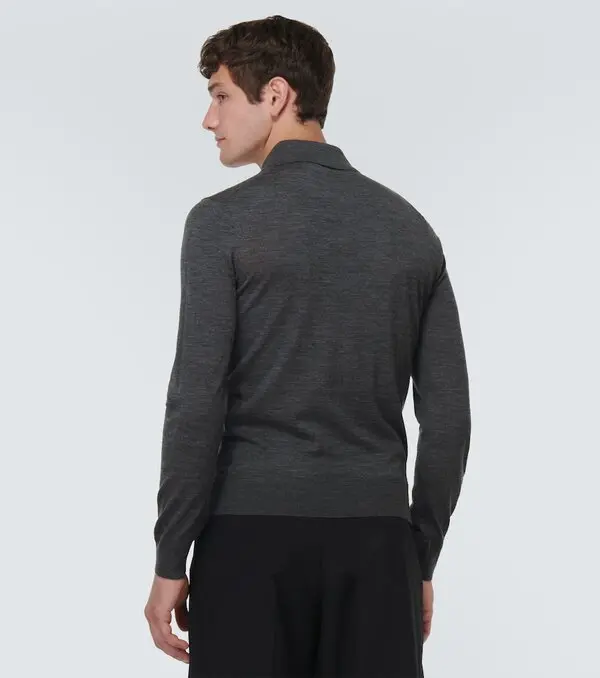 TOM FORD Wool Polo Shirt - Grey