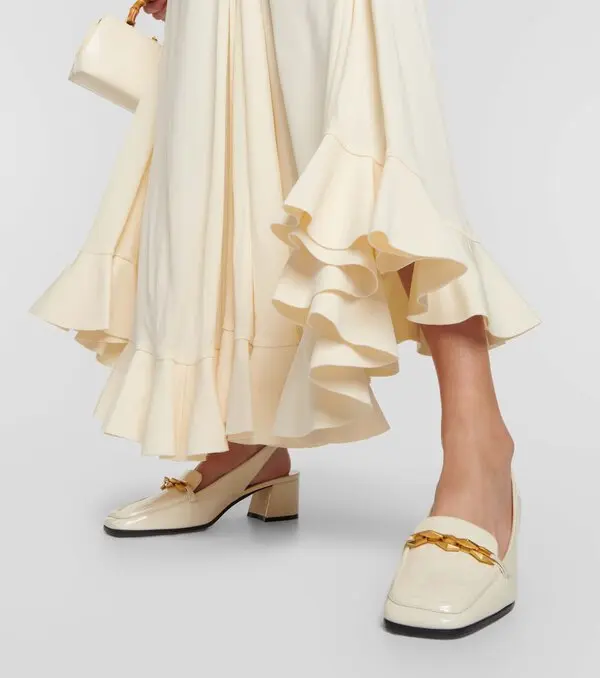 JIMMY CHOO Diamond Tilda 45 Patent Leather Slingback Pumps - White