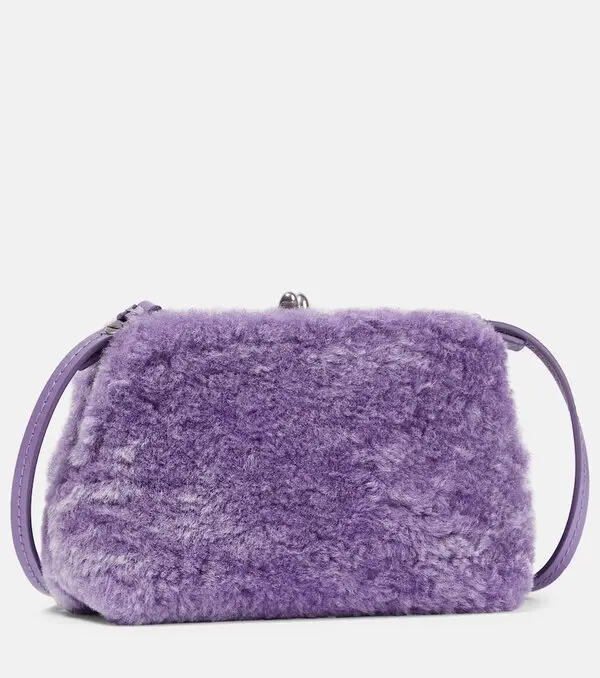 JIL SANDER Goji Micro Shearling Shoulder Bag