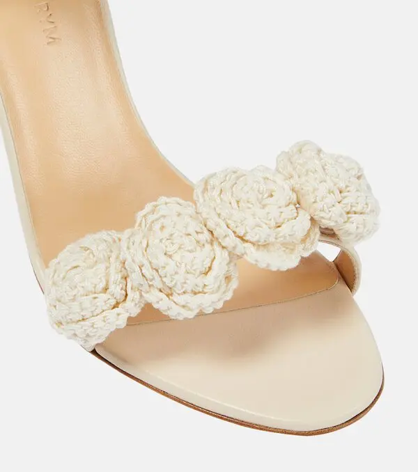 Magda Butrym Floral Crochet And Leather Sandals