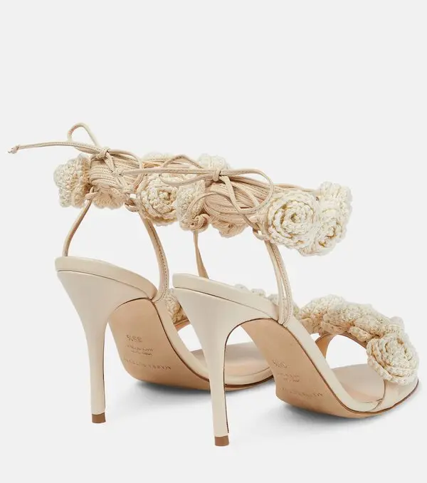 Magda Butrym Floral Crochet And Leather Sandals
