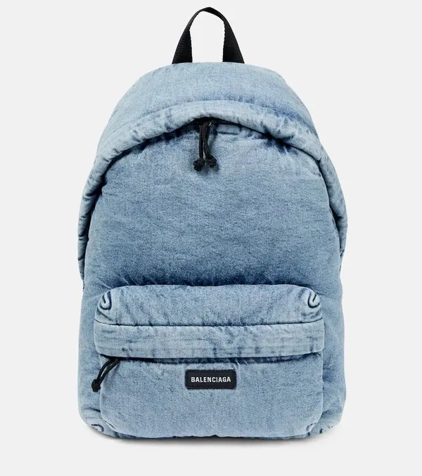 Balenciaga Padded Denim Backpack - Blue
