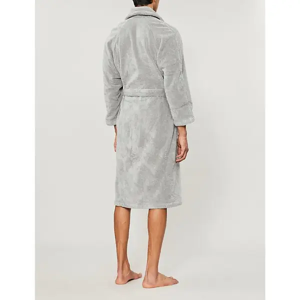 YVES DELORME Toile Medium Terry Bath Robe - Platine