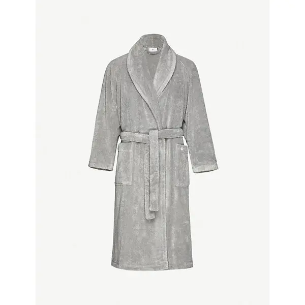 YVES DELORME Toile Medium Terry Bath Robe - Platine