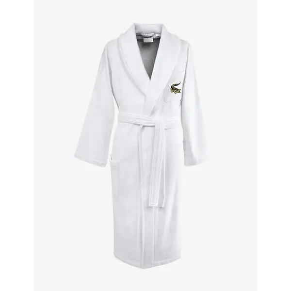 Lacoste Rene Cotton Dressing Gown - Blanc