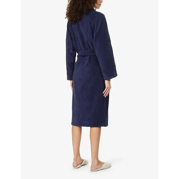 YVES DELORME Etoile Cotton-blend Bathrobe - Marine