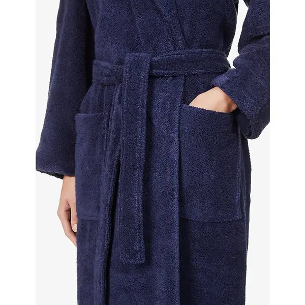 YVES DELORME Etoile Cotton-blend Bathrobe - Marine