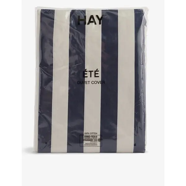 HAY Ete Stripe-print Cotton Duvet Cover - Grey