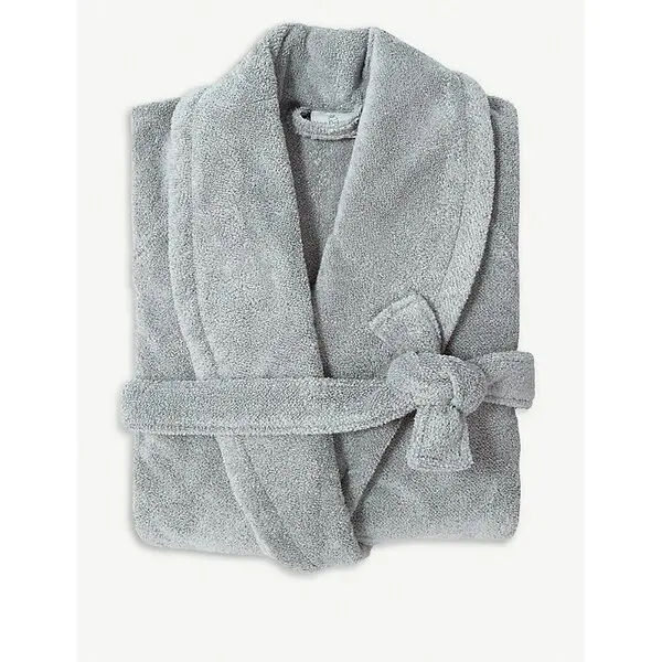 YVES DELORME Toile Extra Large Terry Bath Robe - Platine