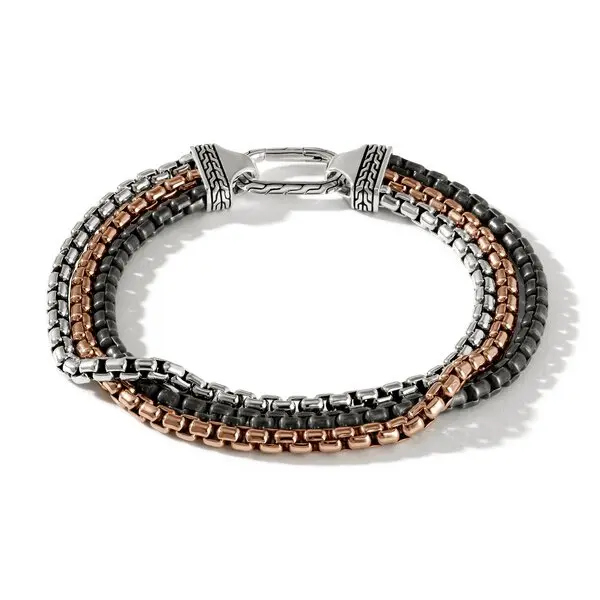John Hardy Amulet Keyring Triple Row Bracelet