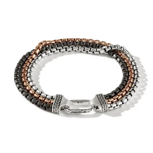 John Hardy Amulet Keyring Triple Row Bracelet
