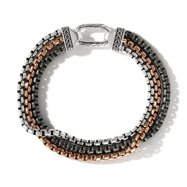John Hardy Amulet Keyring Triple Row Bracelet
