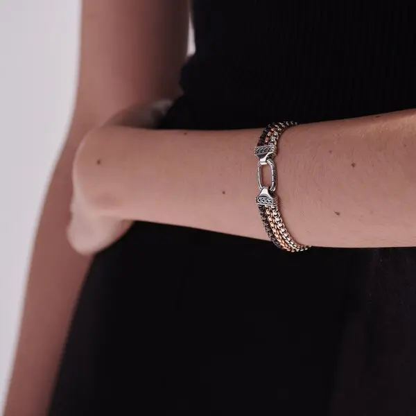 John Hardy Amulet Keyring Triple Row Bracelet