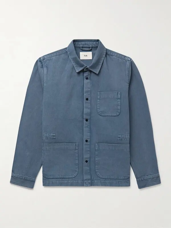 Folk Assembly Cotton-twill Overshirt - Blue