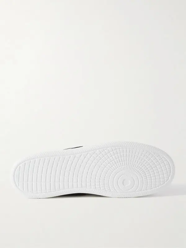 Moncler Leather-trimmed Suede Sneakers - Black