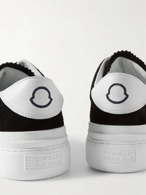 Moncler Leather-trimmed Suede Sneakers - Black