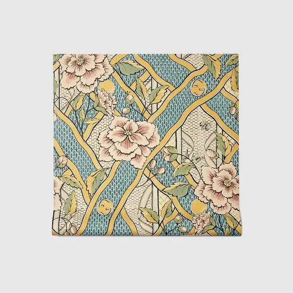 Gucci Floral Print Wallpaper - One-color