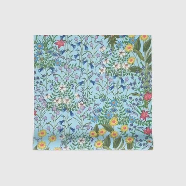 Gucci New Flora Print Wallpaper - Blue