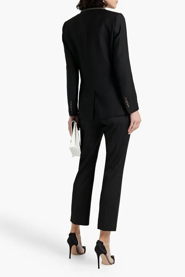 Brunello Cucinelli Bead-embellished Twill Blazer - Black