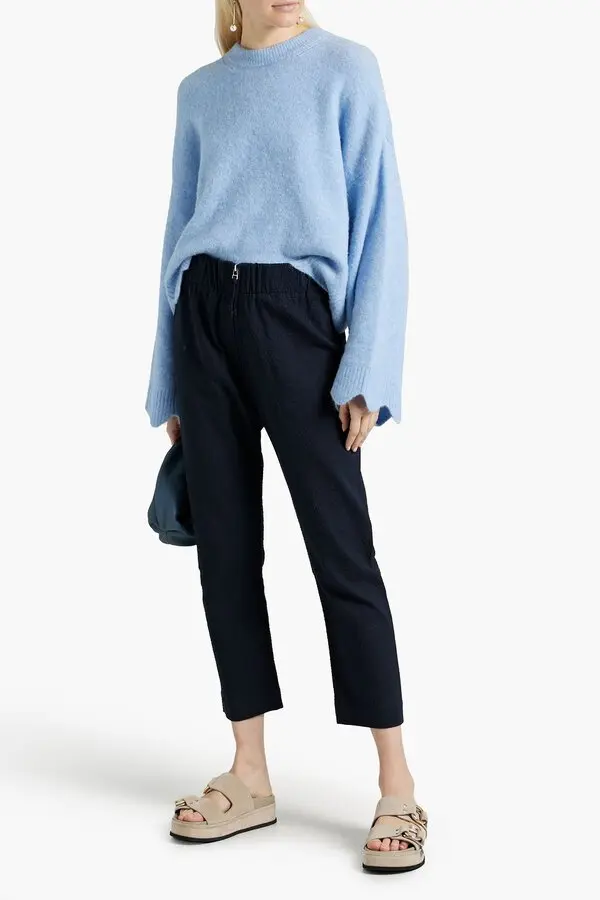 BY MALENE BIRGER Cropped Textured Cottonblend Straightleg Pants
