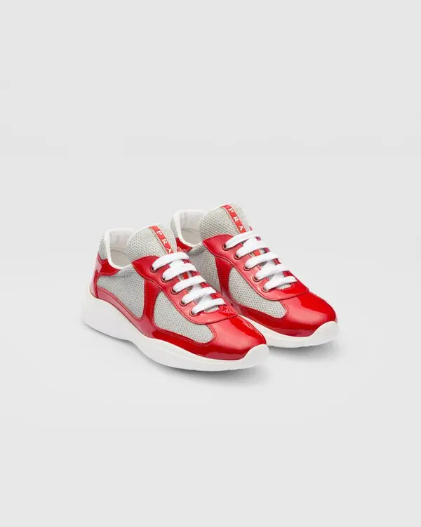 Prada America's Cup Fabric Sneakers - Red