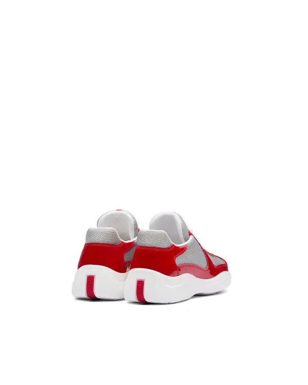 Prada America's Cup Biker Fabric Sneakers - Red