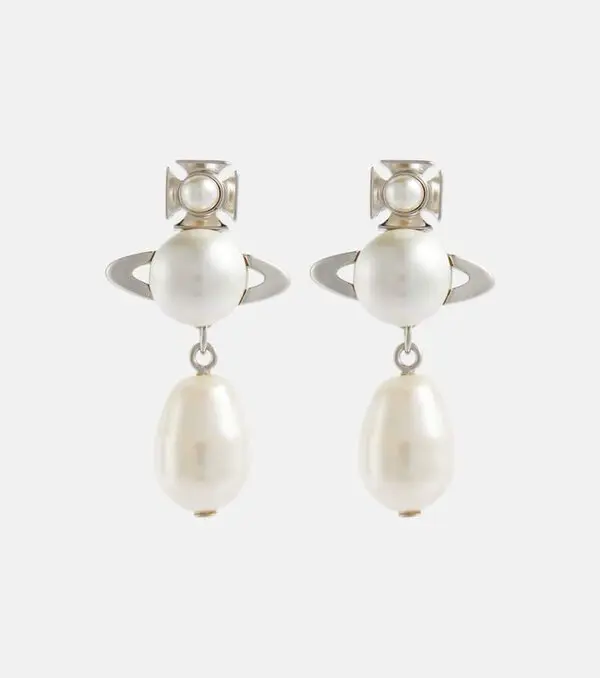 VIVIENNE WESTWOOD Inass Faux Pearl Drop Earrings - Silver