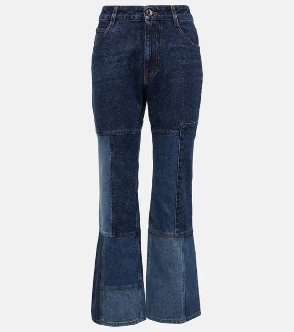 Chloé Patchwork Cropped Jeans