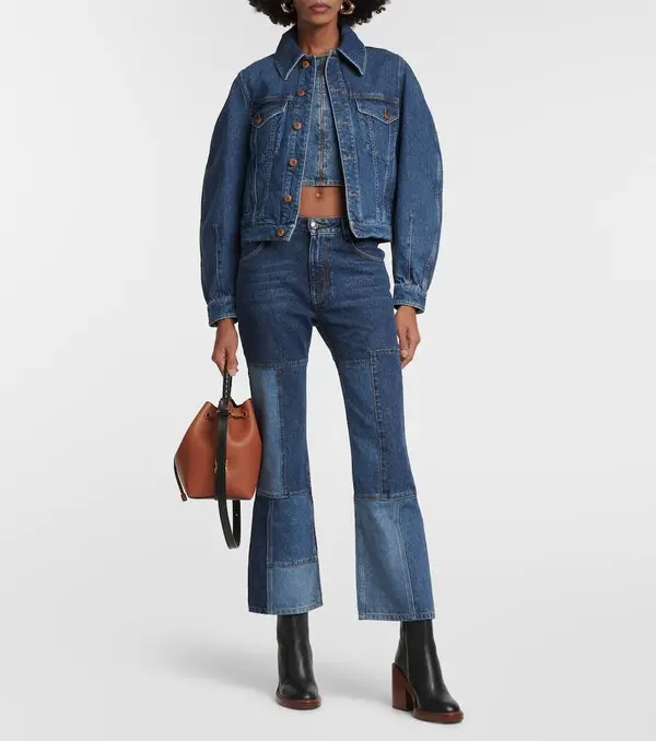 Chloé Patchwork Cropped Jeans