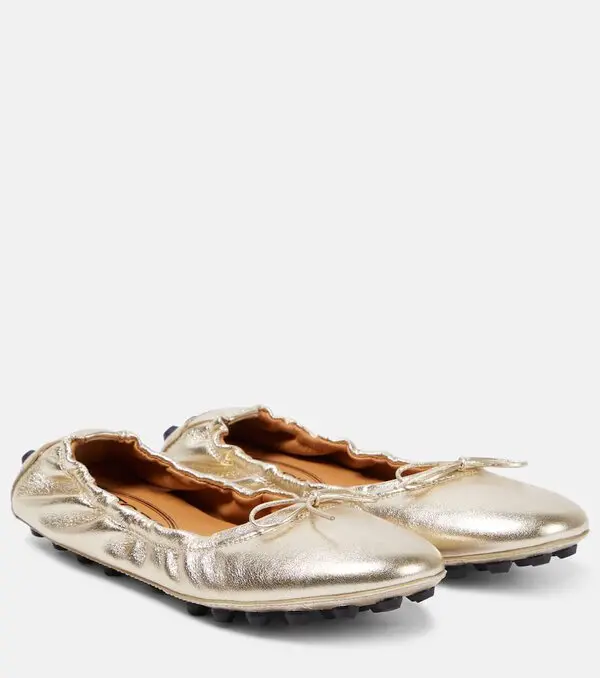 TOD'S Leather Ballet Flats - White