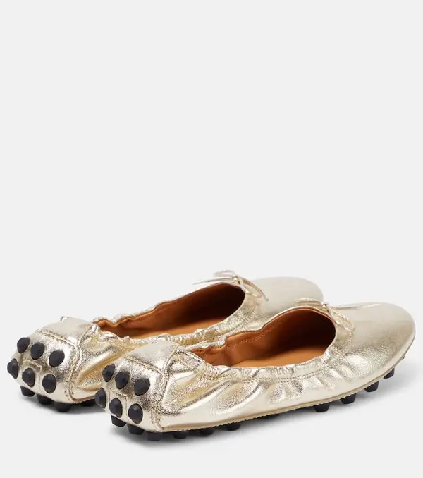 TOD'S Leather Ballet Flats - White