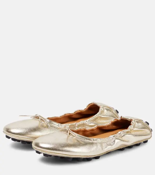TOD'S Leather Ballet Flats - White