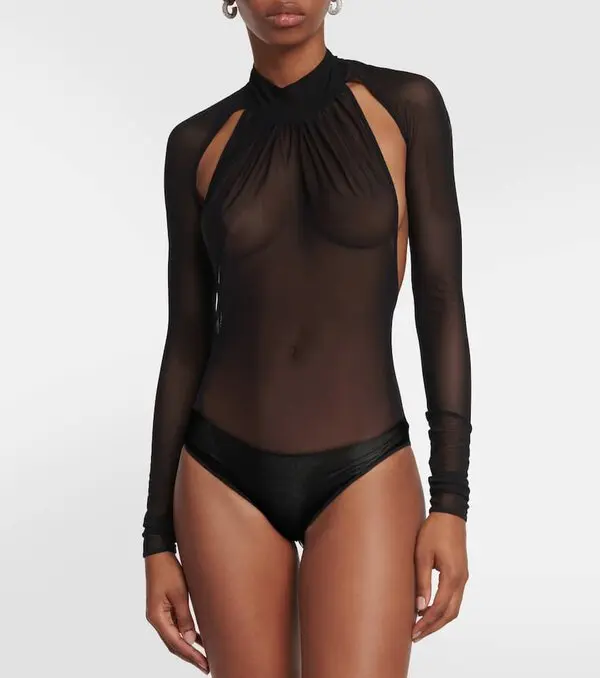 David Koma Cutout Mesh Bodysuit
