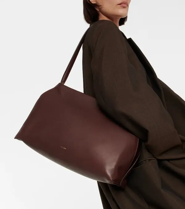 The Row Sienna Leather Shoulder Bag - Red | Editorialist