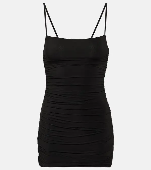 Wardrobe.NYC Ruched Jersey Mini Dress