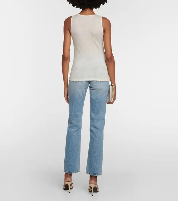 Saint Laurent Cassandre Ribbed-knit Wool Tank Top