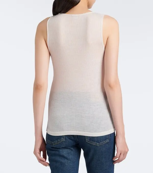 Saint Laurent Cassandre Ribbed-knit Wool Tank Top